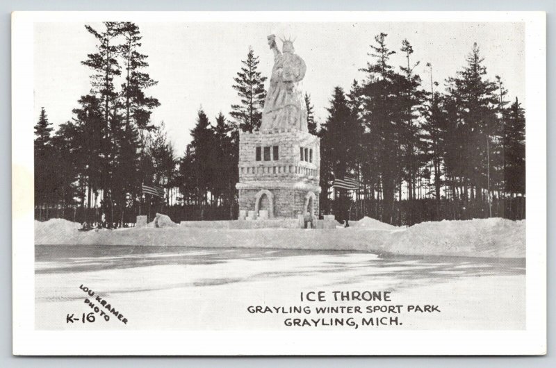 Grayling Michigan~Winter Sport Park~King Sculpture on Ice Throne~Snow ...