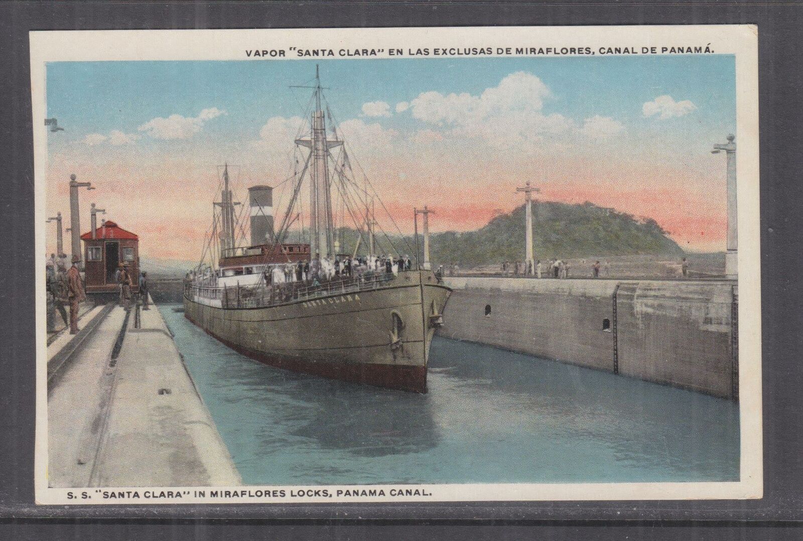 SS Santa Clara in Milaflores Locks, Panama Canal, C1930 Ppc, Unused ...