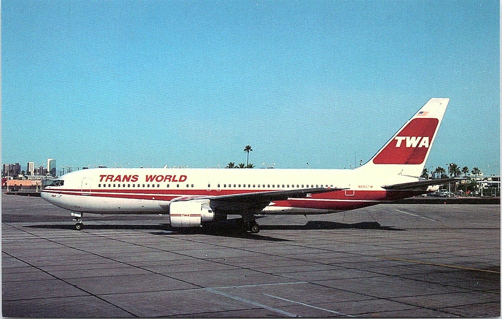 Postcard~TWA-Trans World Airlines~Boeing B767-205ER~Phoenix, AZ~Vintage ...