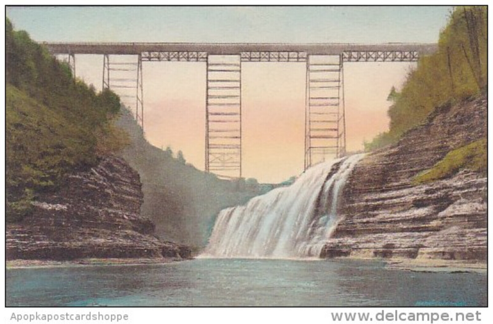 Upper Falls And Portage Bridge Letchworth State Park New York ...