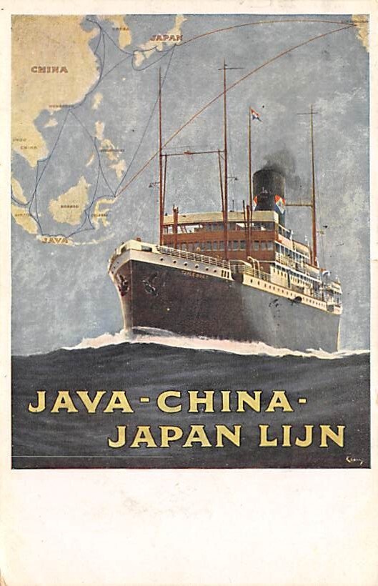 Unidentified Java China Japan Ship Line Ship | Topics - Other, Postcard ...
