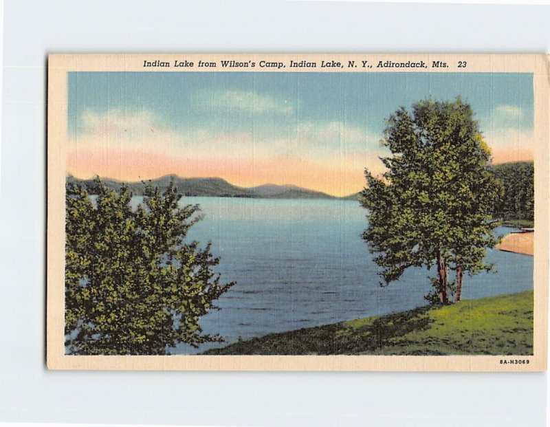 Postcard Indian Lake from Wilson's Camp, Adirondack Mts., Indian Lake ...