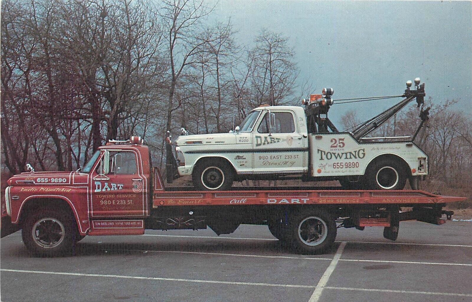 Postcard 1960s New Bronx Tow Truck Advertising Dart towing Tremberger ...