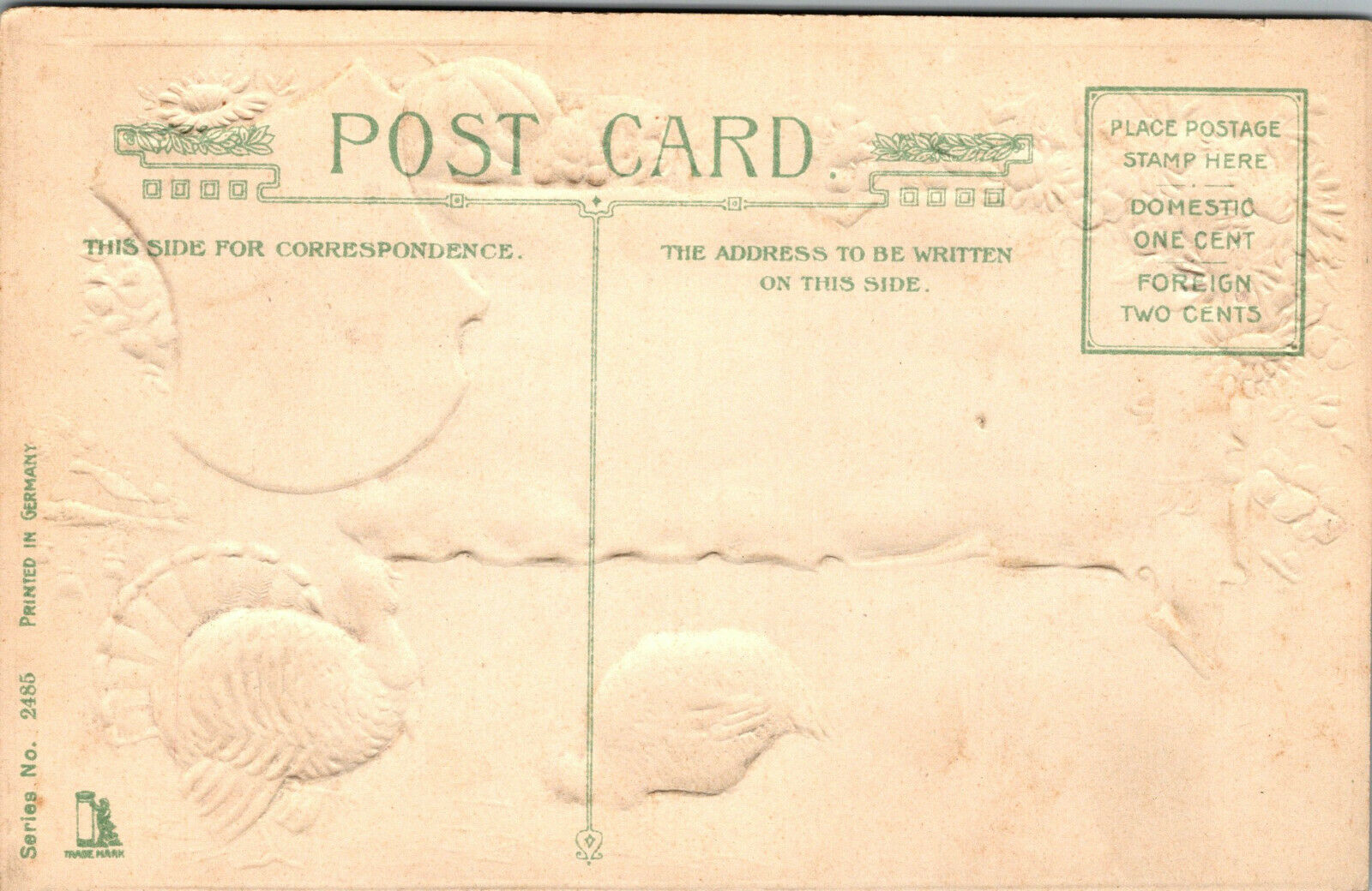 Vtg 1910s Thanksgiving Greetings Turkeys and Poem Unused Embossed ...