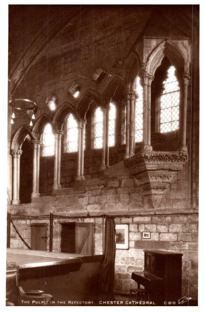 Chester Cathedral Pulpit In The Refectory UK Black And White Postcard ...
