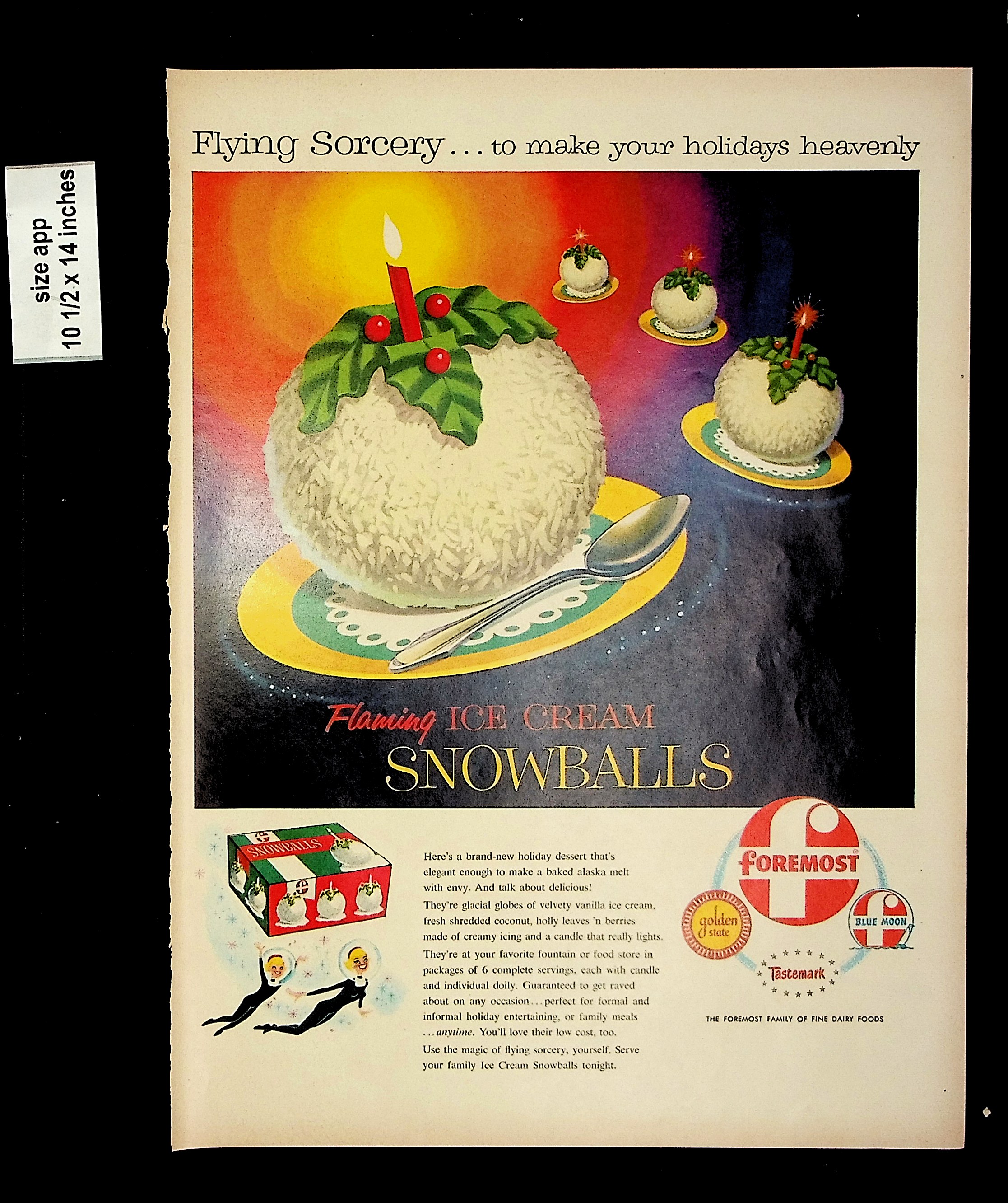 1955 Snowballs Foremost Ice Cream Vintage Print Ads 9469 | Ephemera ...