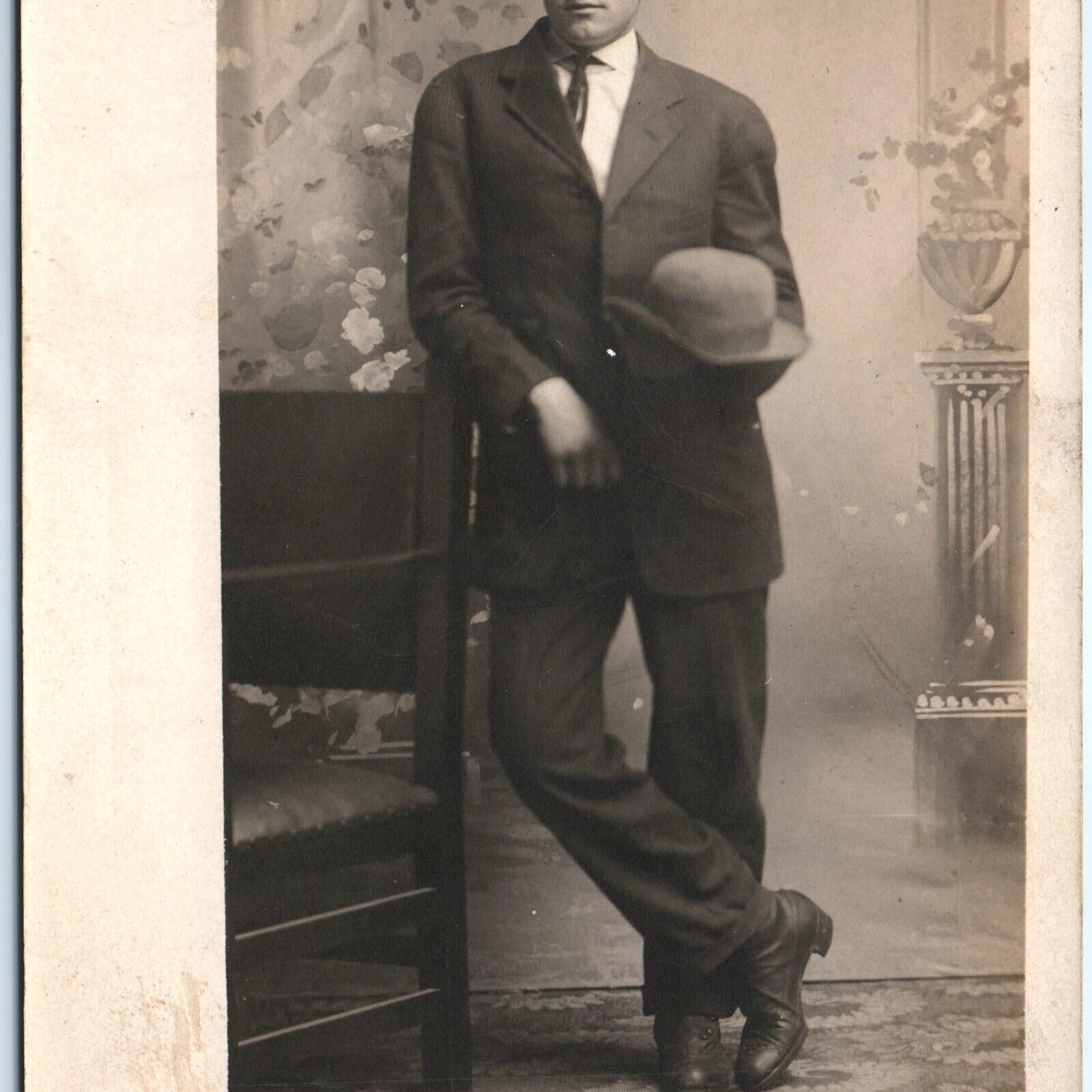 ID'd c1910s Cool Young Man Bowlers Hat RPPC Photo Fred Dolan Killed by ...