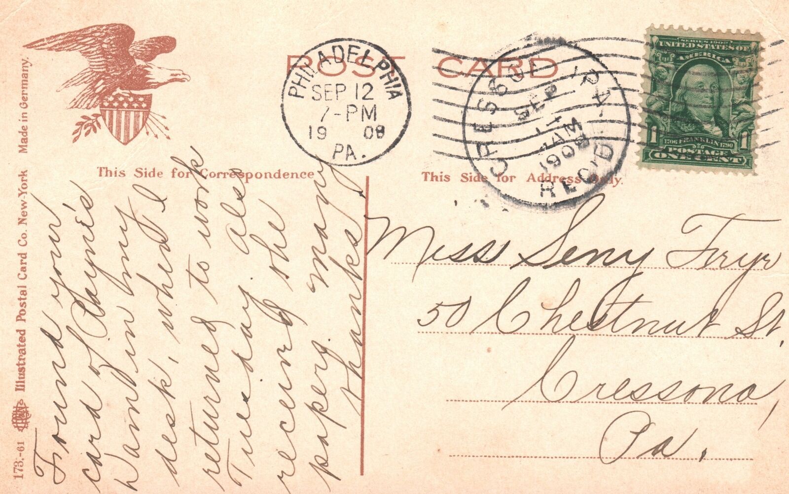 Vintage Postcard 1908 View of The Masonic Temple Philadelphia ...