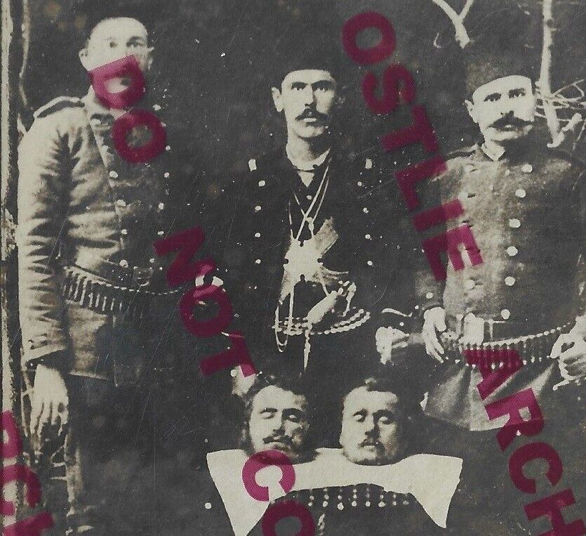 RPPC c1910 DOUBLE BEHEADING Execution DEATH Dying Punishment #6 HEADS ...