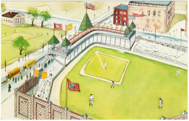 Philadelphia Baker Bowl in 1887 Baseball Stadium Postcard by Gordon ...