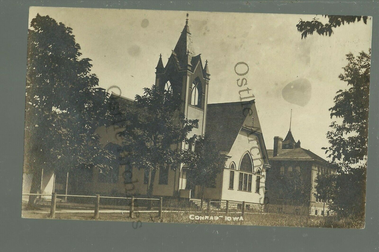 Conrad IOWA RPPC c1910 CHURCH nr Marshalltown Gladbrook Grundy Center ...