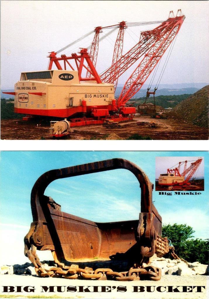 2~4X6 Postcards OH Cumberland BIG MUSKIE EARTH MOVER~BUCKET Central ...
