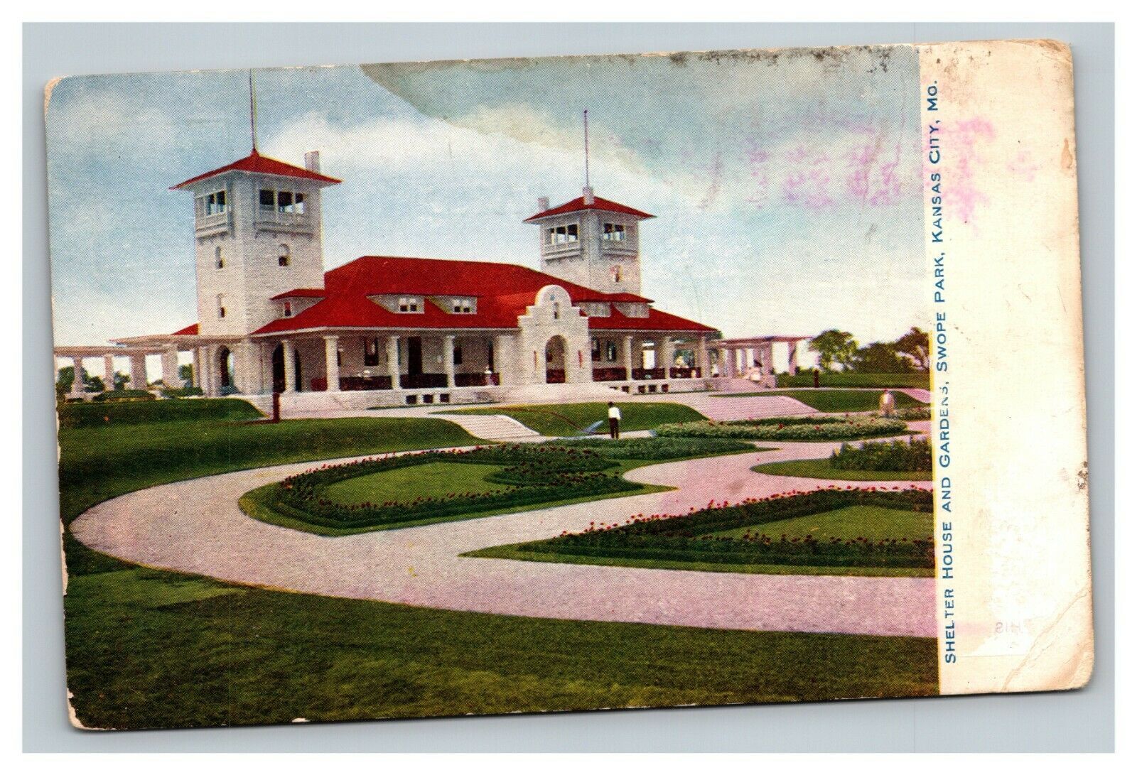 Vintage 1910's Postcard Shelter House & Gardens Swope Park Kansas City ...