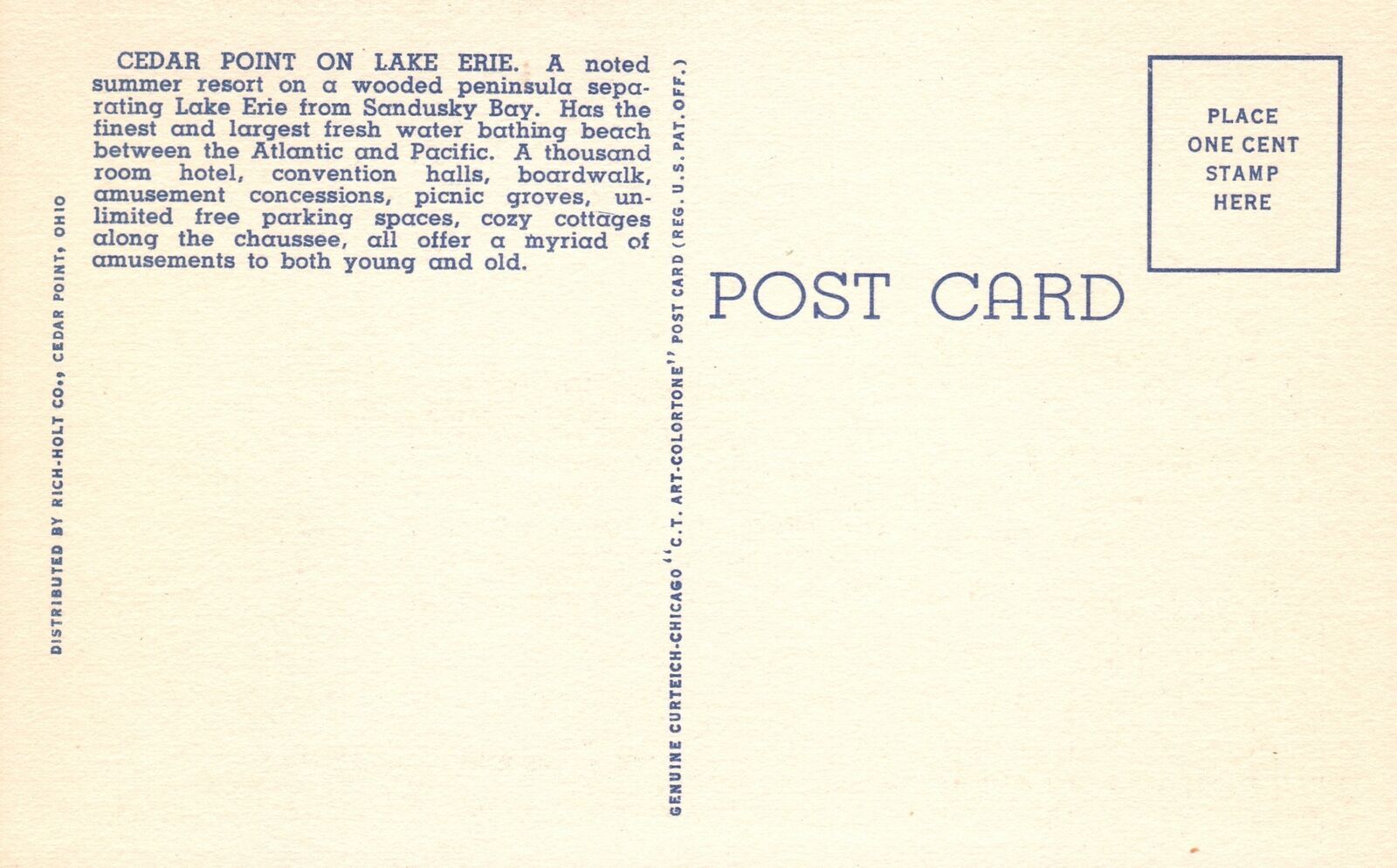 Vintage Postcard 1930's Cedar Point Pier Lake Erie Vacationland ...