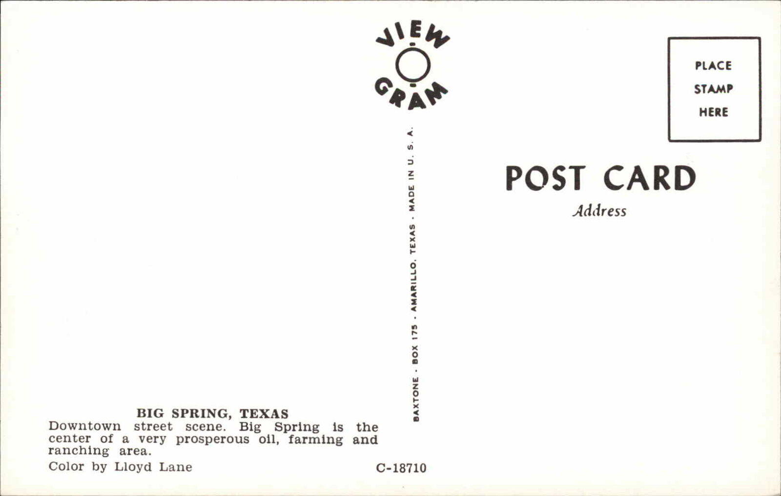 Big Spring Texas TX Classic 1950s Cars Street Scene Vintage Postcard ...