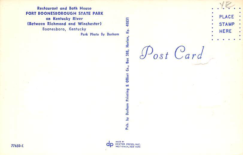 Restaurant and Bath House Fort Boonesborough State Park Boonesboro ...