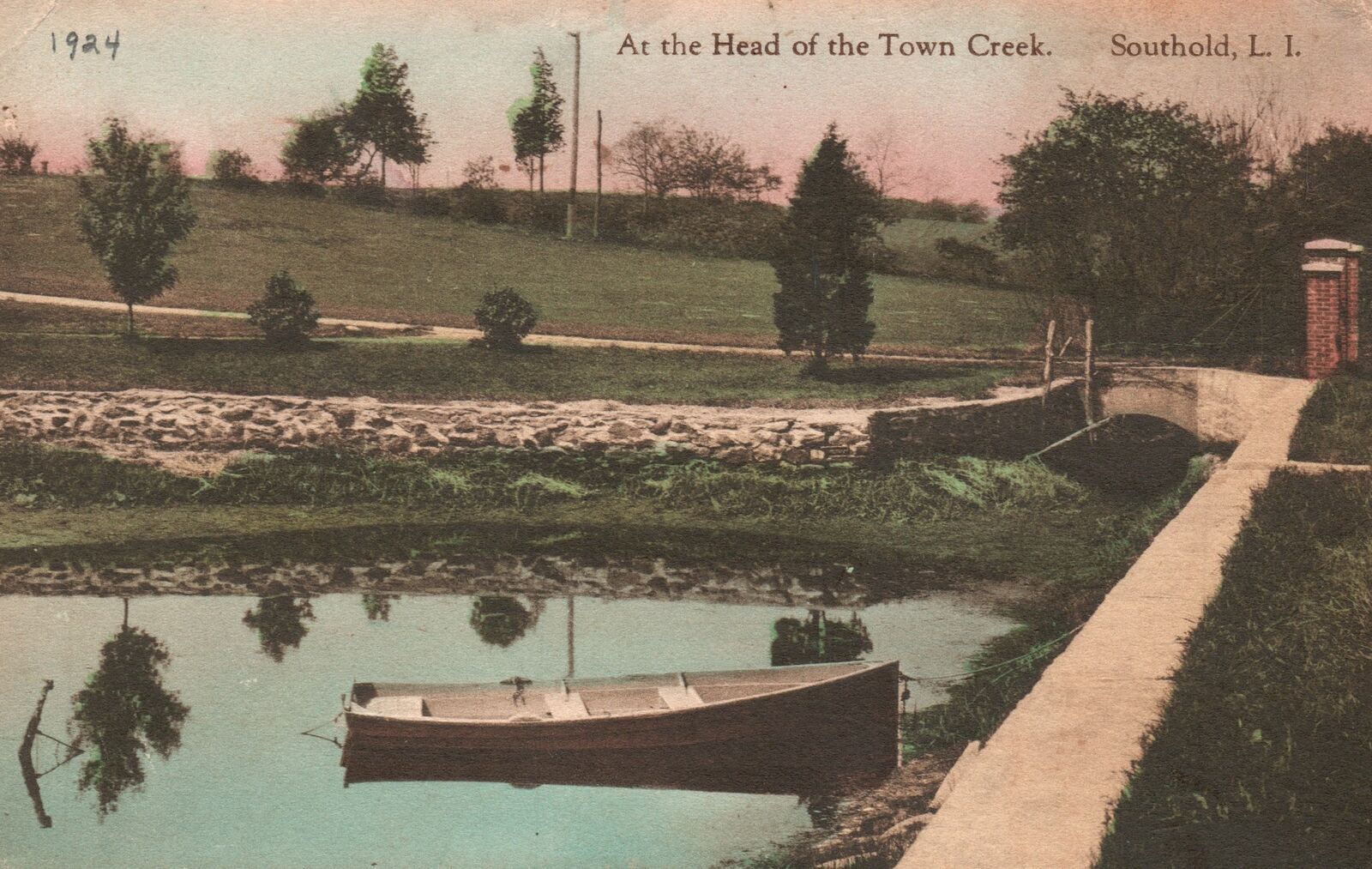 Vintage Postcard 1924 At the Head of Town Creek Southold Long Island ...
