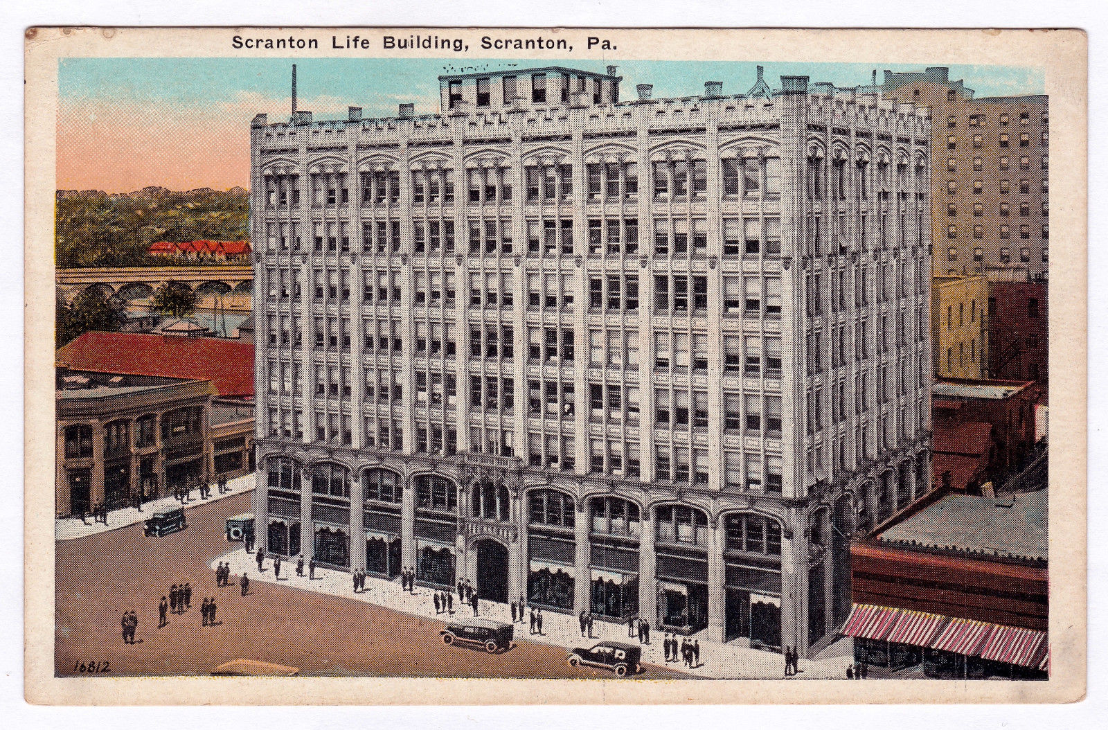 RARE 1915-1930 Scranton PA Life Building Antique White Border Scranton ...