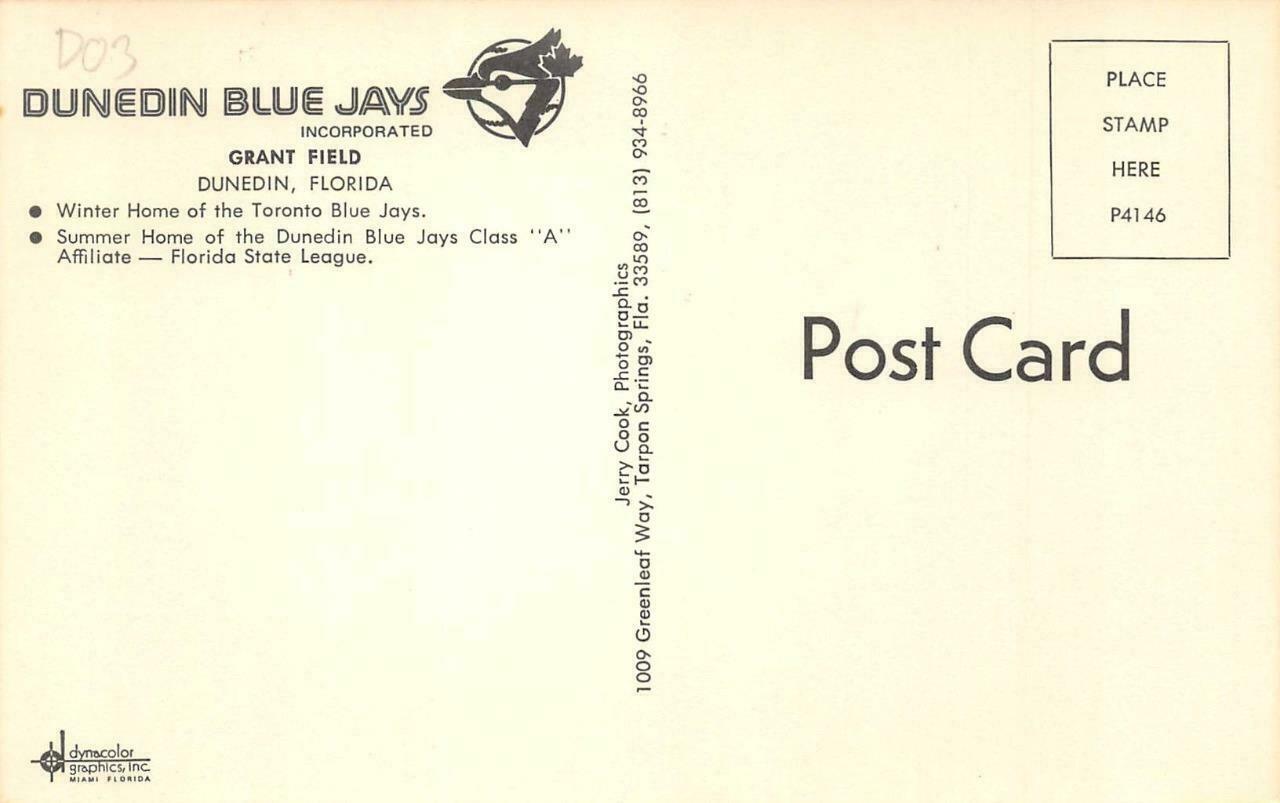 Dunedin, Florida Toronto Blue Jays Grant Field Baseball Stadium Vintage ...