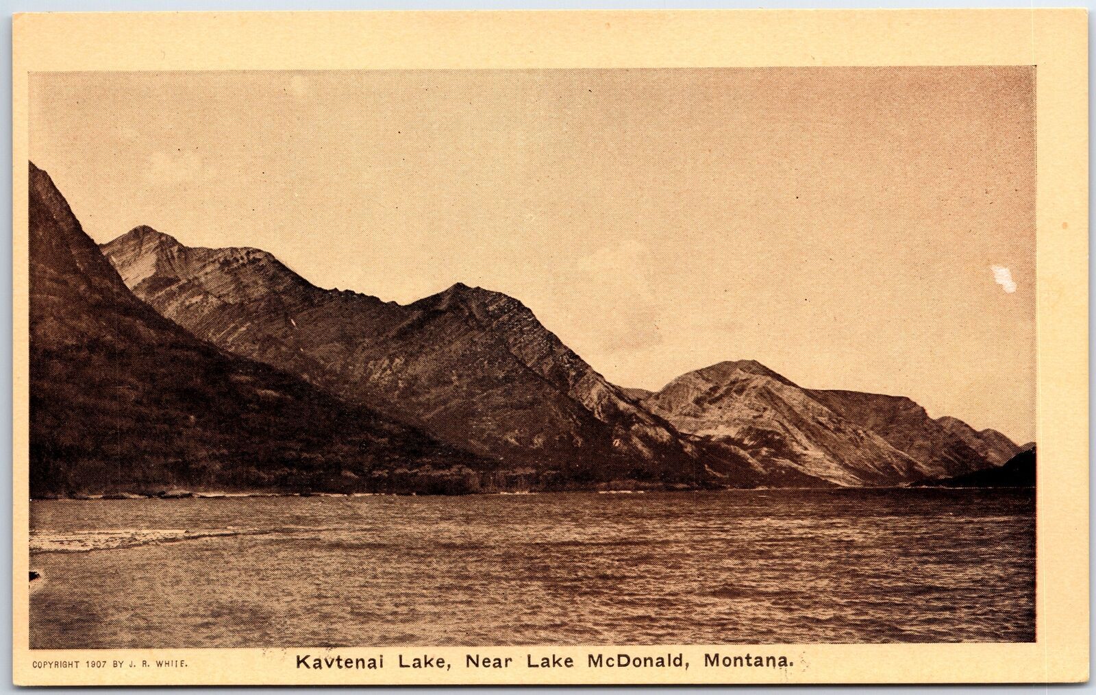 Vintage Postcard View of Kavtenai Lake Near Lake Mcdonald Montana C ...