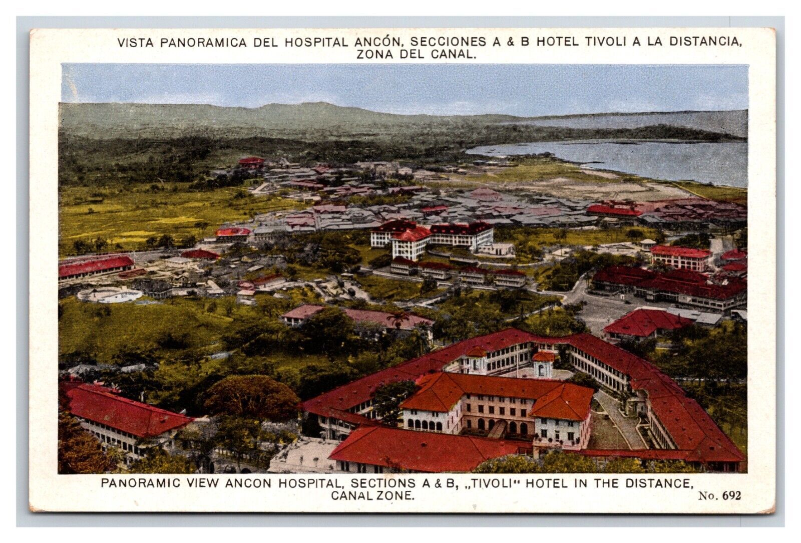 Canal Zone Ancon Hospital Panorama Panama Canal Panama UNP WB Postcard ...