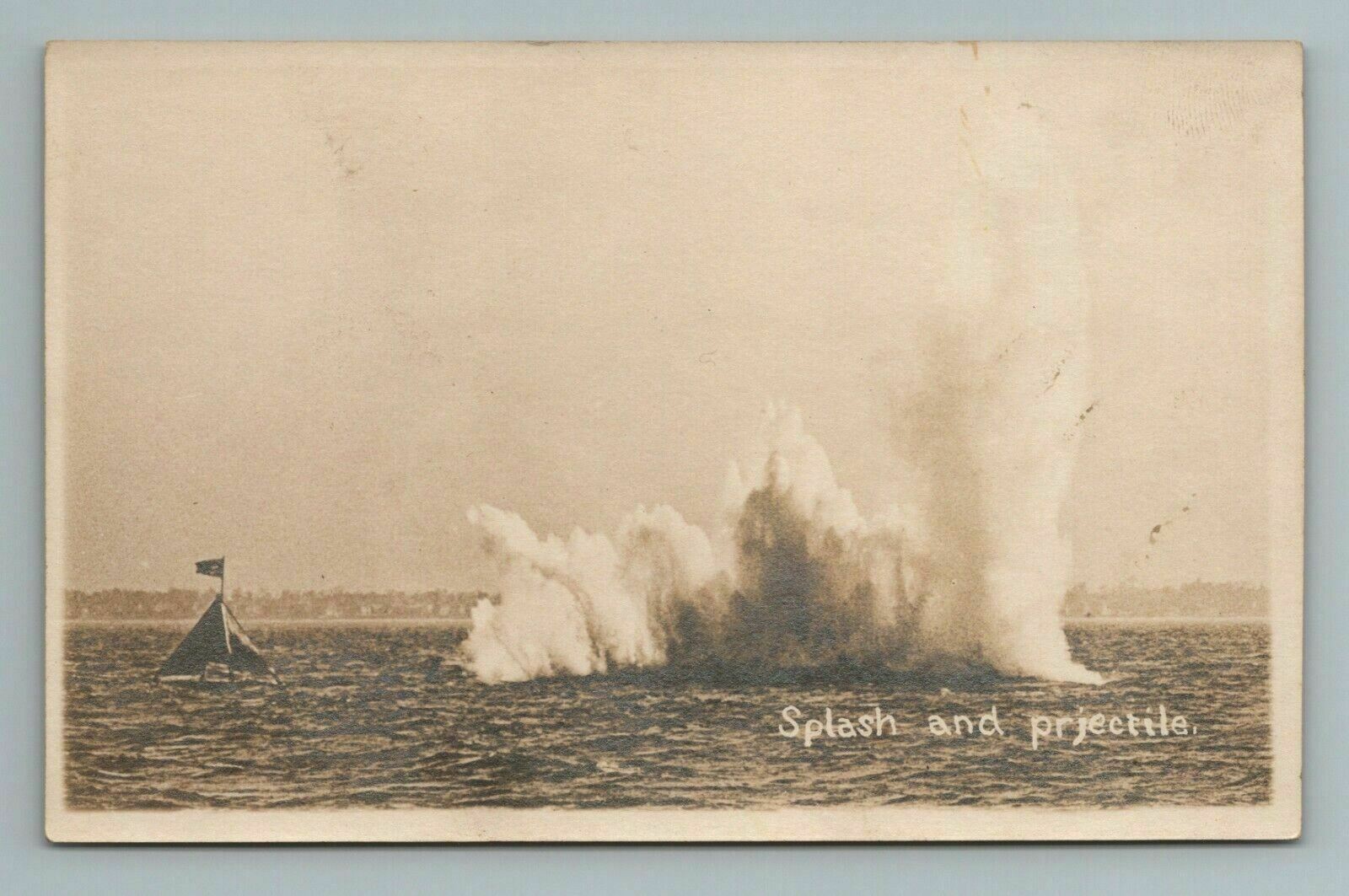 1904-1920's Navy Projectile Target Splash Military RPPC Real Photo CYKO ...