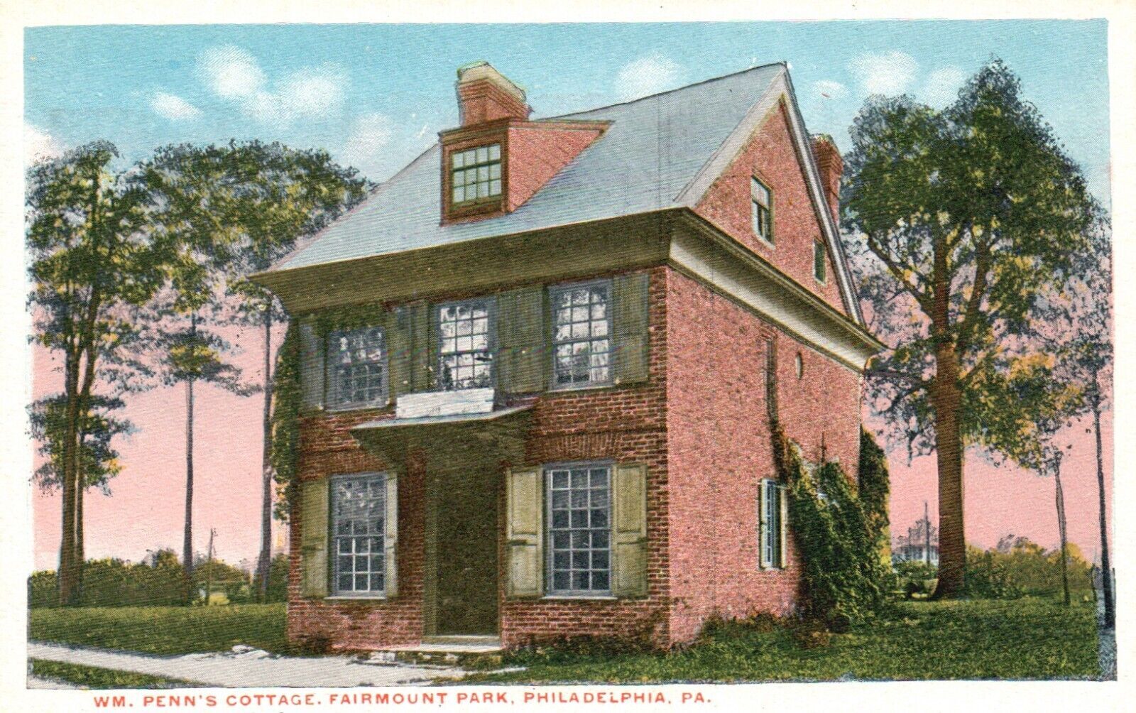 Postcard PA Philadelphia William Penns Cottage Fairmount Park Vintage ...
