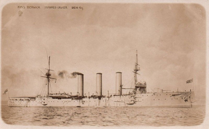 British Royal Navy RPPC Photo HMS Berwick Armoured Cruiser c.1910s ...