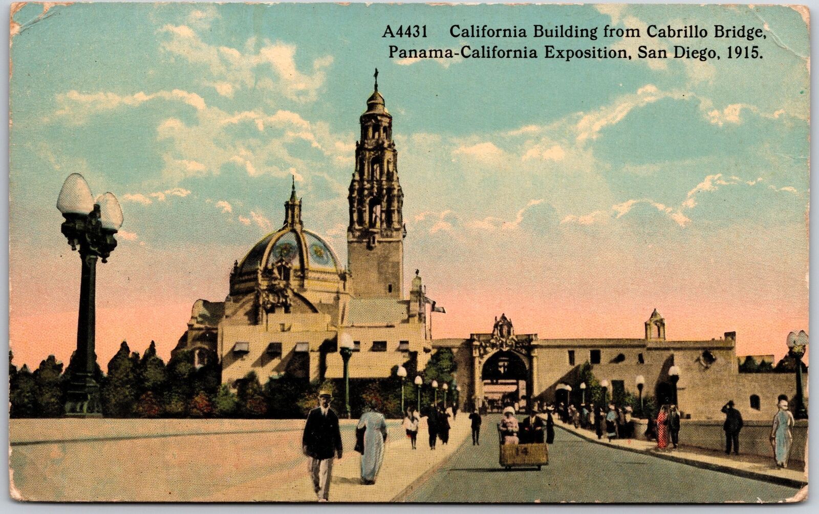 California Building & Cabrillo Bridge Panama-California Exposition CA ...