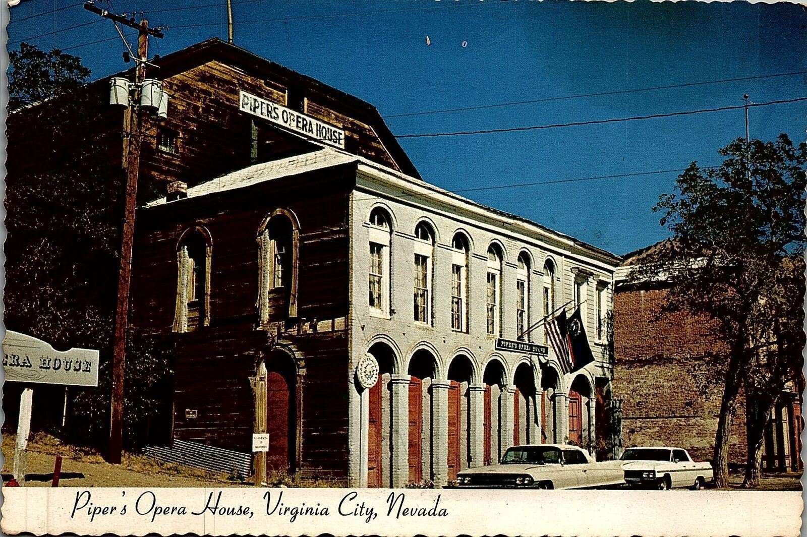 Vintage Virginia City Nevada Piper's Opera House Photochrome Postcard ...