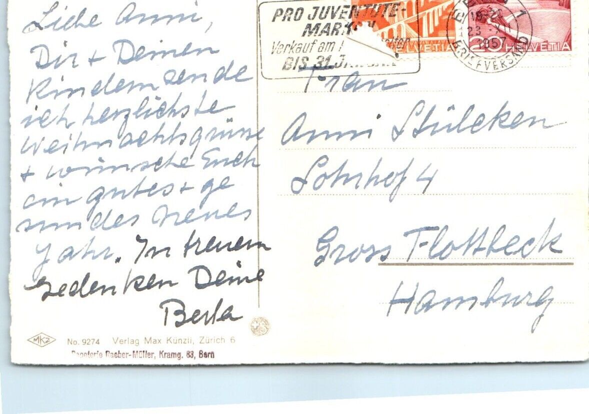 Postcard - Scene in Bern with the prison tower - Bern, Switzerland ...