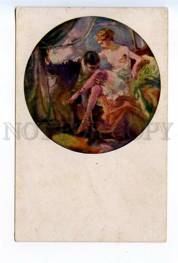 520786 VAVPOTIC Ljubimkanje NUDE Woman KISS Lover ART NOUVEAU Vintage ...
