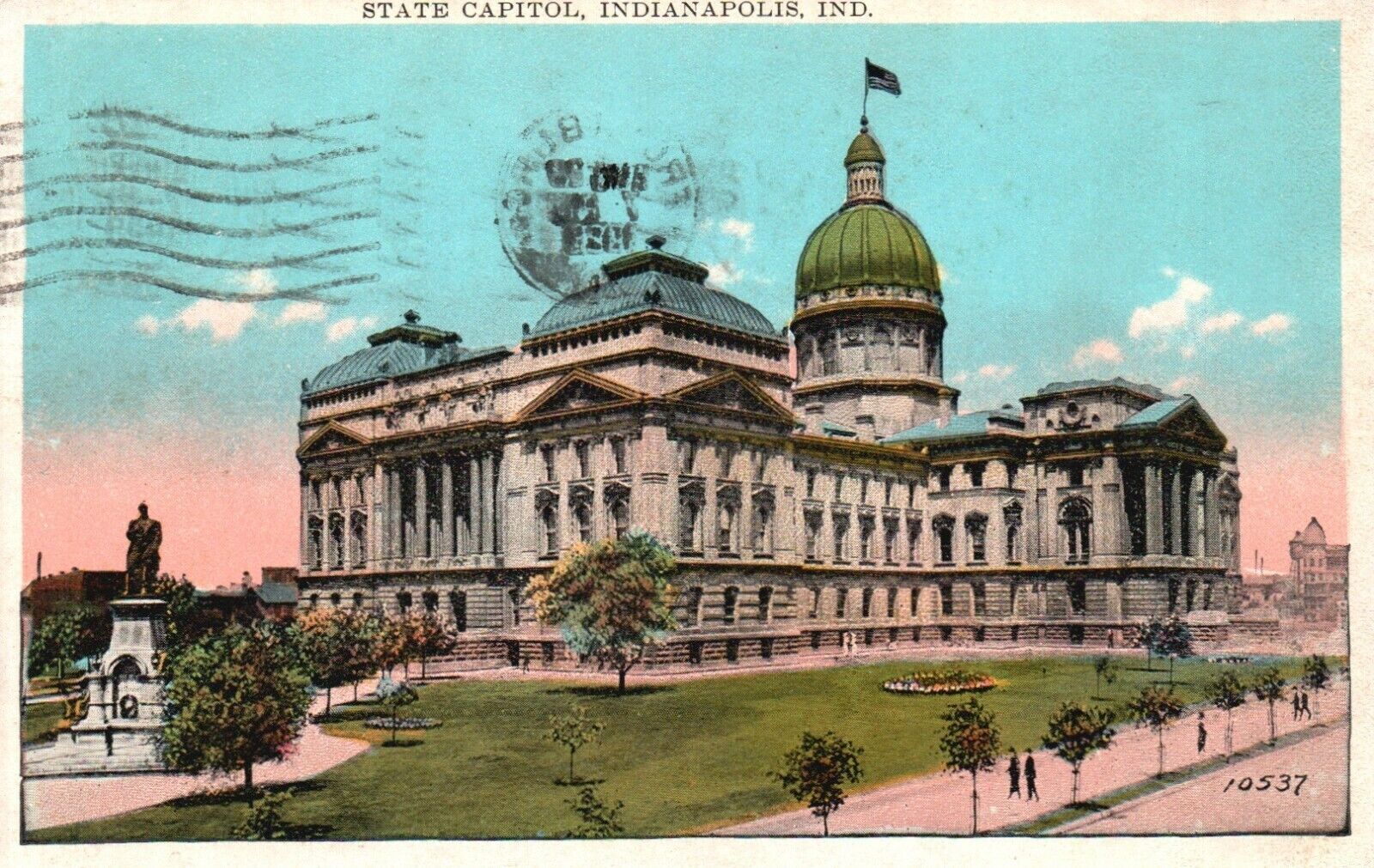 Indianapolis, IN, State Capitol, 1920s White Border Vintage Postcard ...