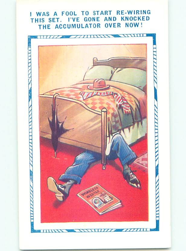 Bamforth Comic MAN CRAWLING UNDER THE BED AB9822 | Topics - Cartoons ...