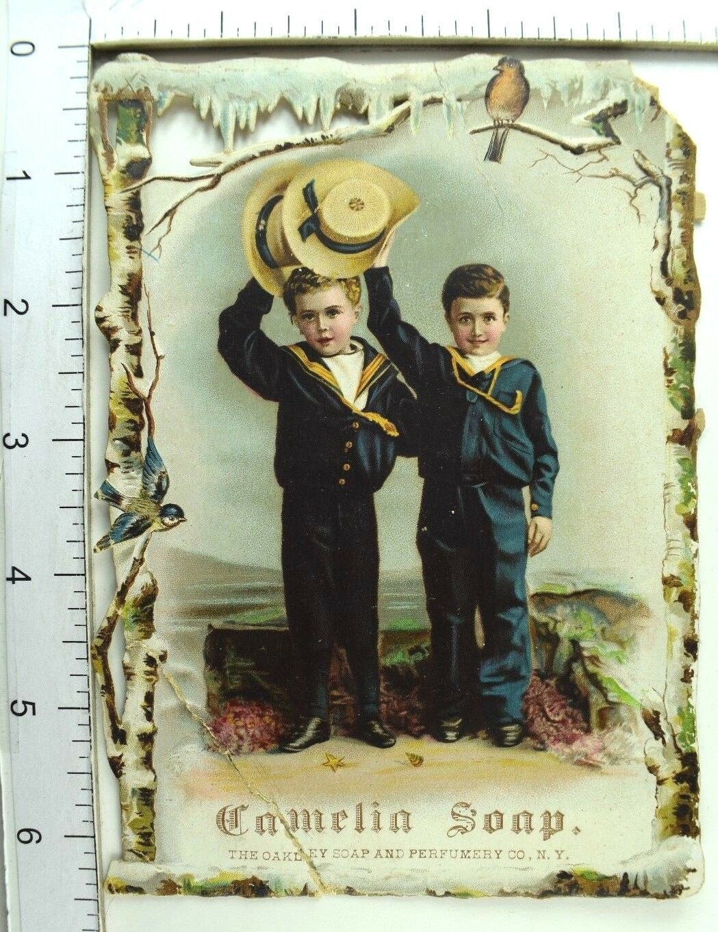 1870's-80's Lovely Camelia Soap, Oakley Soap, NY Die Cut, Pair of Trade Cards #G | Ephemera ...