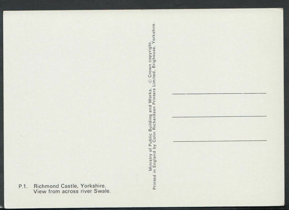 Yorkshire Postcard - Richmond Castle, View From Across River Swale ...