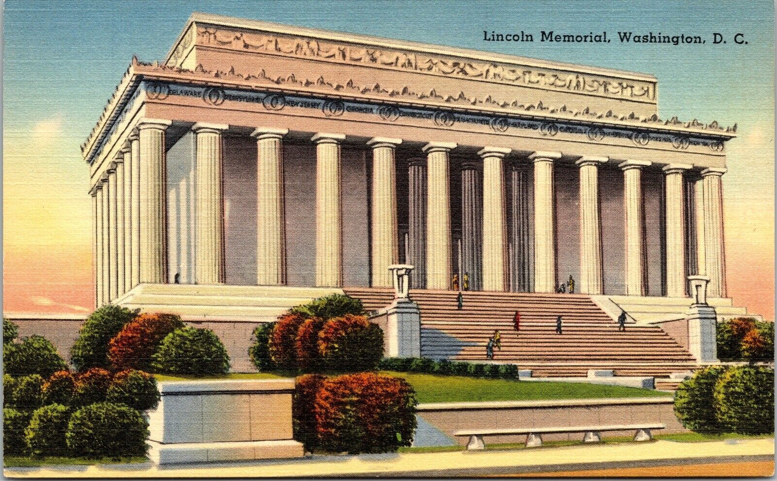 Lincoln Memorial Washington Dc Linen Monument Union Us Statue Postcard ...