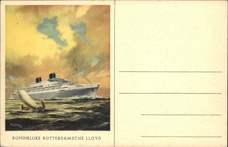 Steamship Koninklijke Rotterdamsche Lloyd Line c1930s-40s Postcard ...