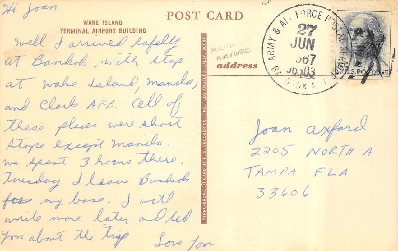 Wake Island, US Territory TERMINAL AIRPORT BUILDING Military Air Base ...