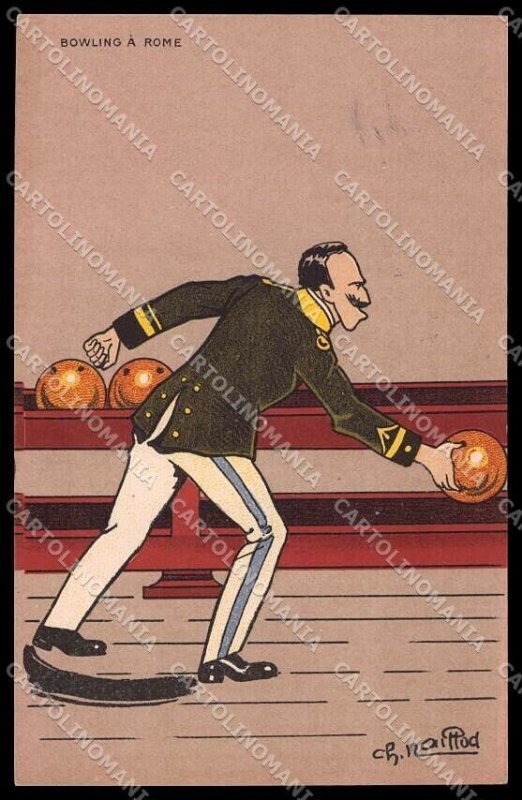 Artist Signed Naillod Royalty Bowling a Roma Savoia A-6 Kursaal Reims ...