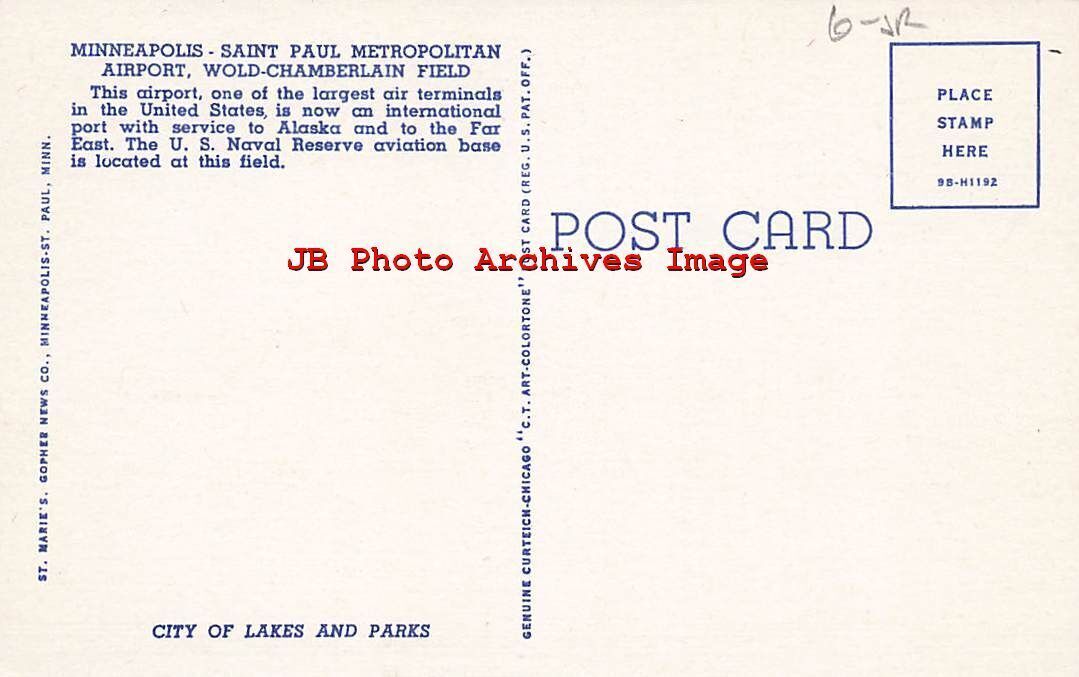 Minneapolis-Saint Paul Metropolitan Airport, Wold-Chamberlain Field ...