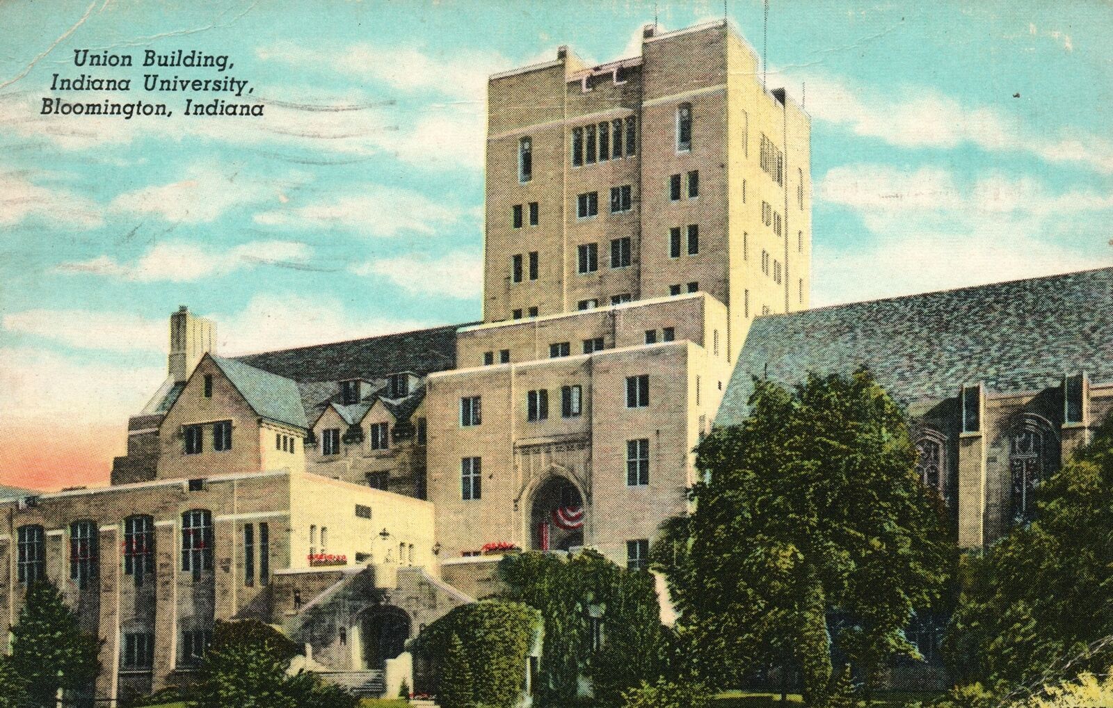 Vintage Postcard 1954 Union Building Indiana University Bloomington ...