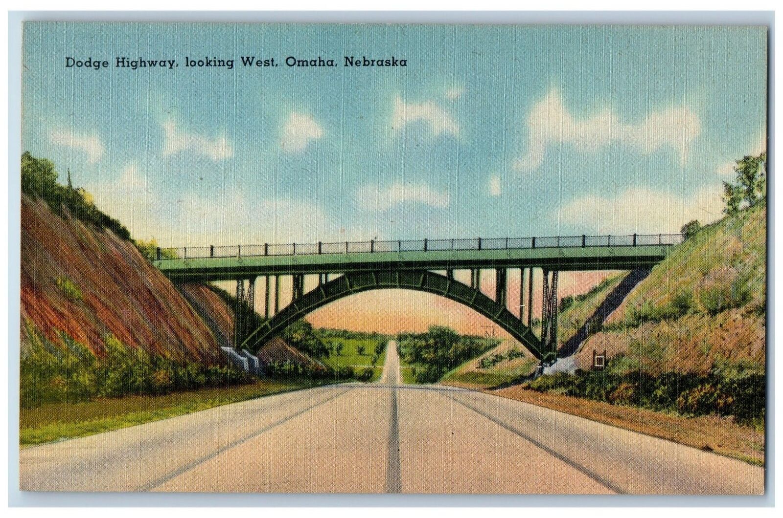 c1940's Dodge Highway Looking West Truss Bridge Omaha Nebraska Vintage ...