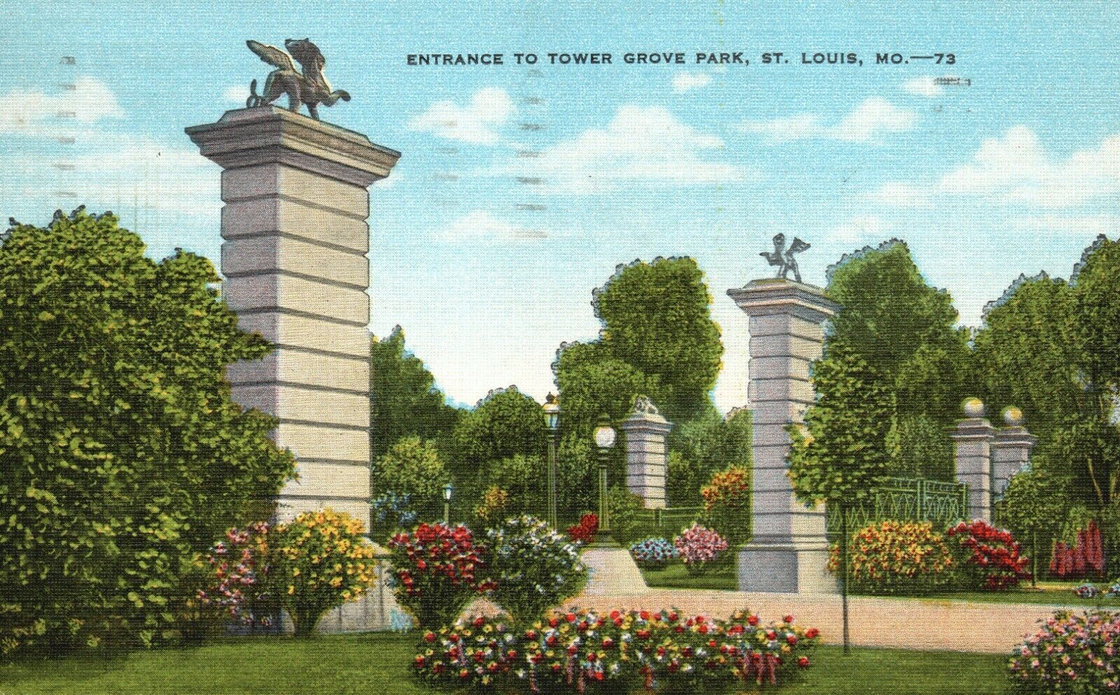 Vintage Postcard Entrance to Tower Grove Park St. Louis Missouri MO ...