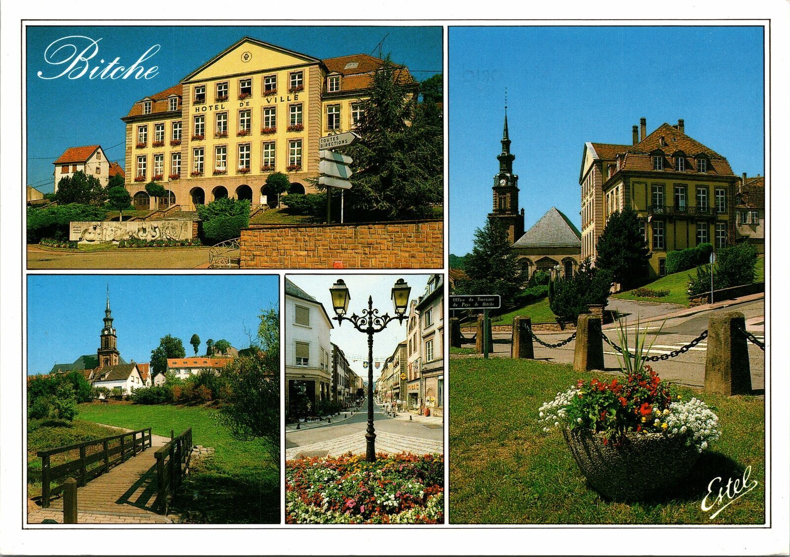 Vintage Continental Size Postcard Multiple Views of Bitche France ...