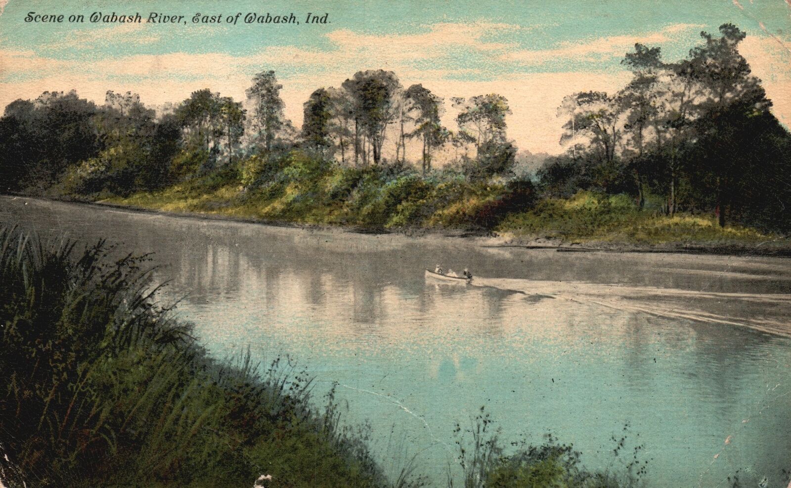 Vintage Postcard 1911 Scene on Wabash River East Wabash Indiana ...