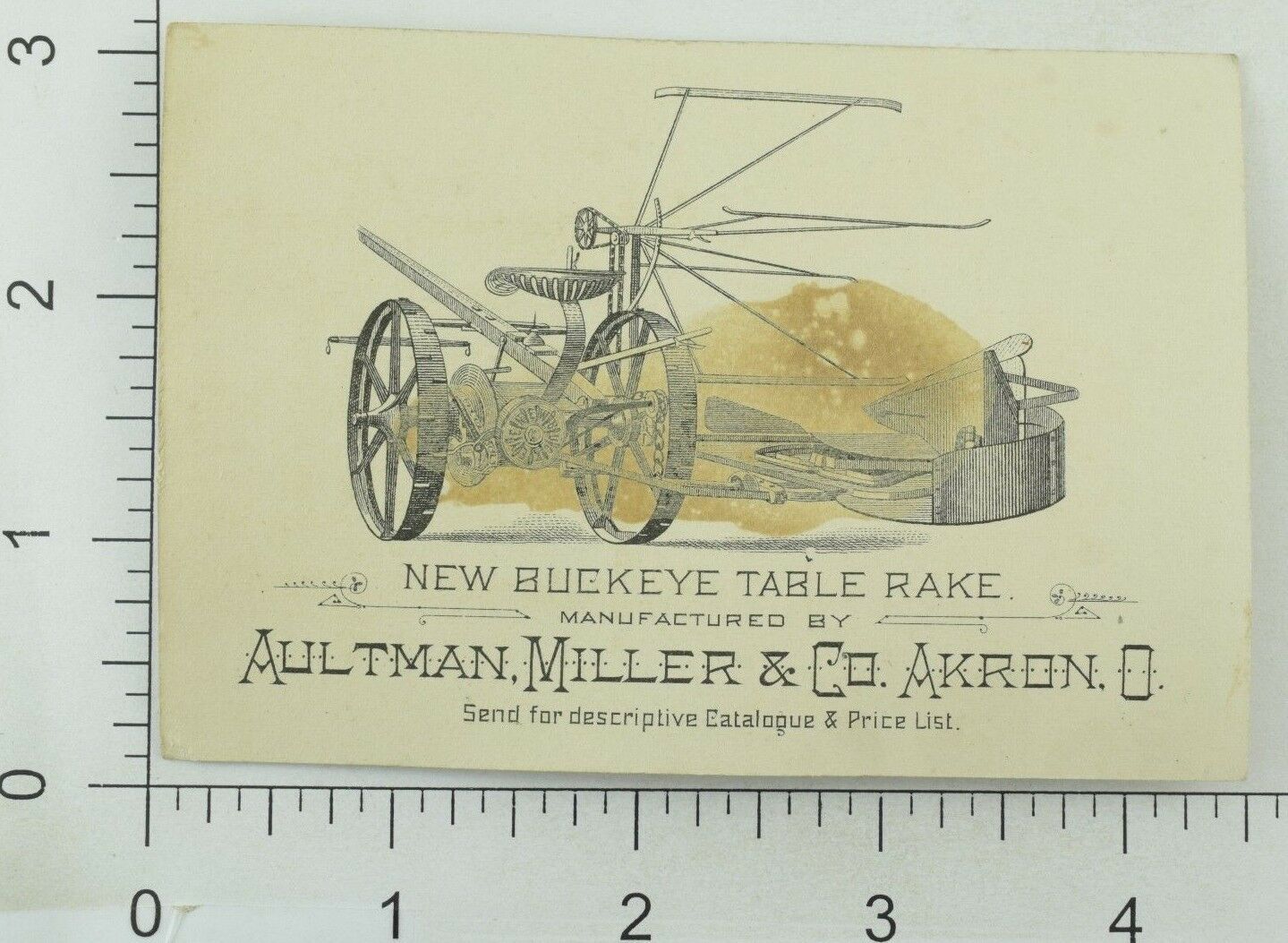 Aultman, Miller & Co. Buckeye Table Rake Akron, OH Victorian Trade Card ...