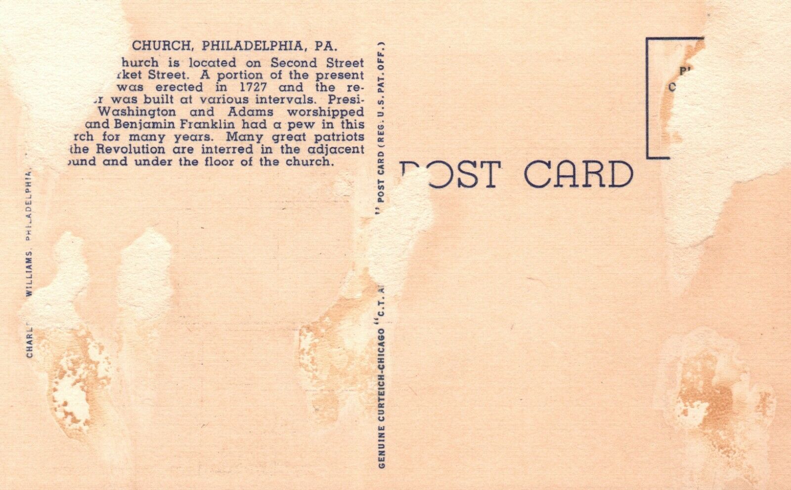 Vintage Postcard 1930's Christ Church Philadelphia PA Located on Second ...