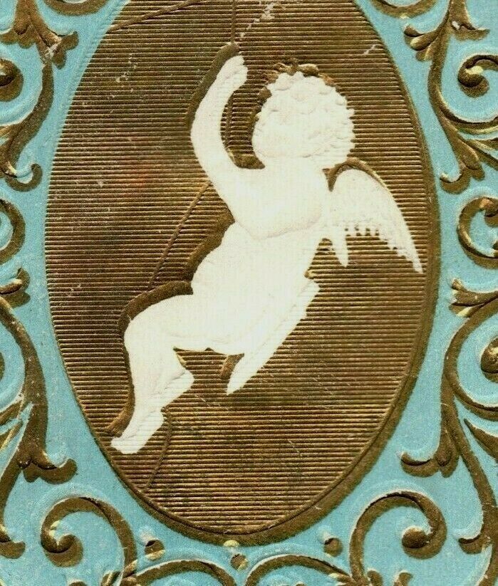 1870s-80s Dresden Fabric Label Cherub Angel Fab! P227 | Ephemera ...