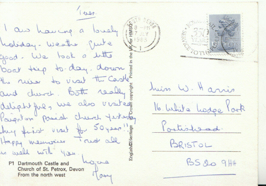 Devon Postcard - Dartmouth Castle and Church of St Petrox - Ref 20567A ...